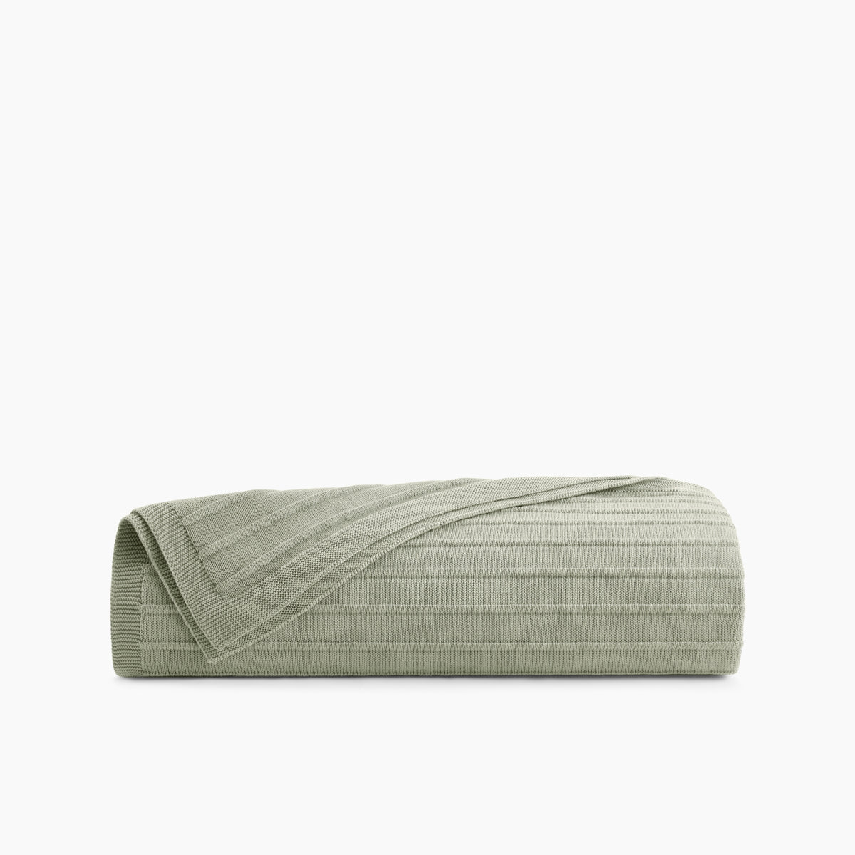 Organic Cotton Ribbed Knit Throw - Moss · Under The Canopy