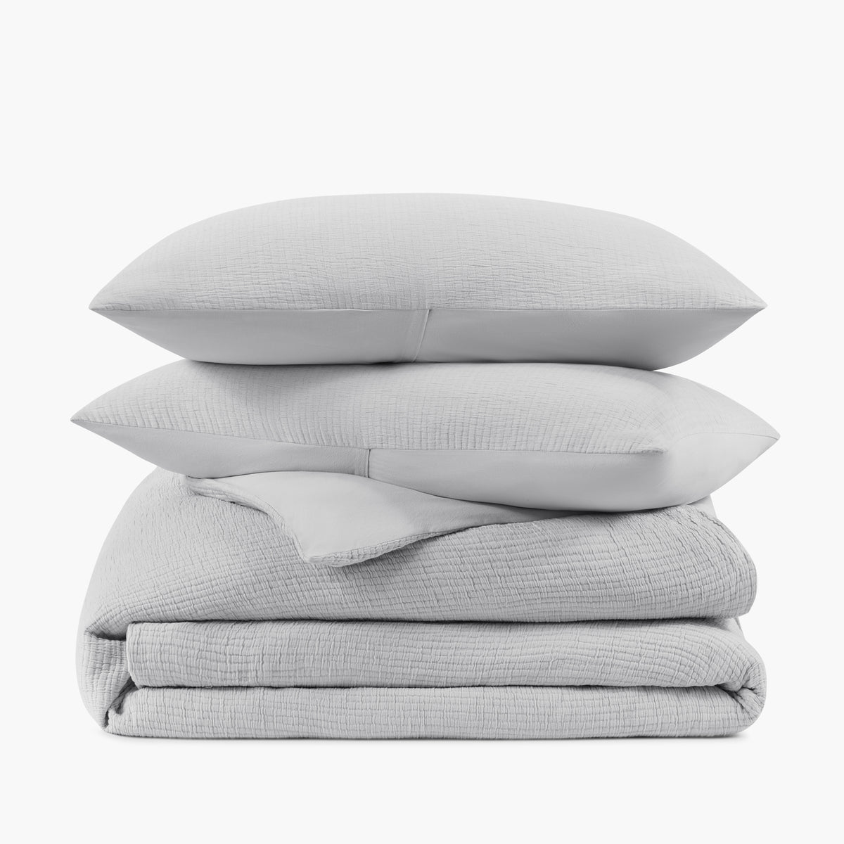 Organic Crinkle Matelasse Duvet Set - Light Gray · Under The Canopy